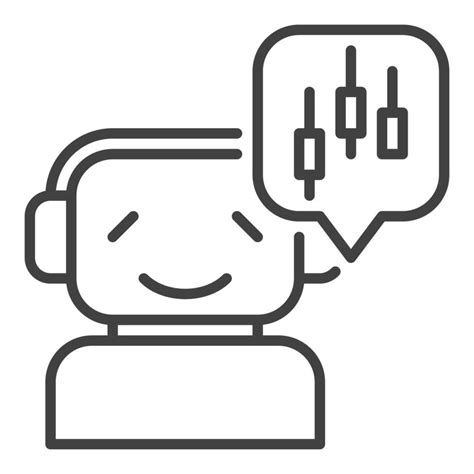 Happy Trading Bot With Candlestick Chart Icon Or Symbol In Outline Style 65650778 Vector Art At