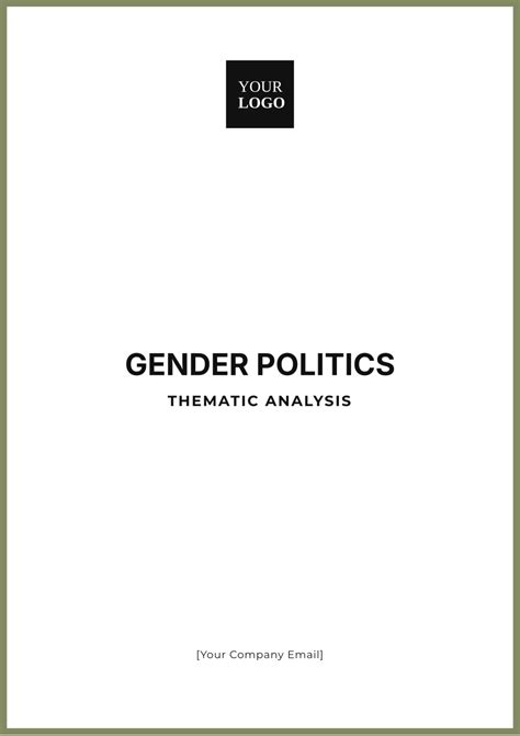 Free Gender Politics Thematic Analysis Template To Edit Online