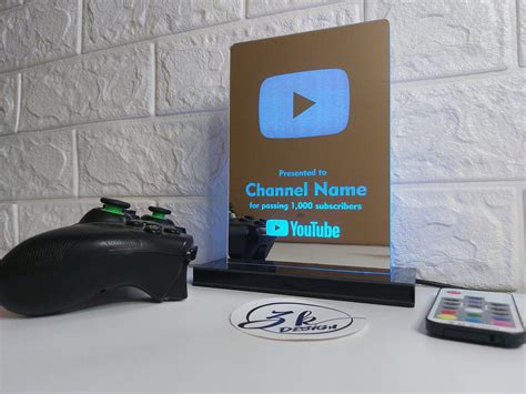Custom Youtube Play Button Acrylic Rgb Mirror Plaquepersonalized