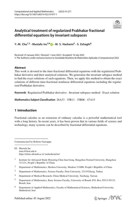 Pdf Analytical Treatment Of Regularized Prabhakar Fractional