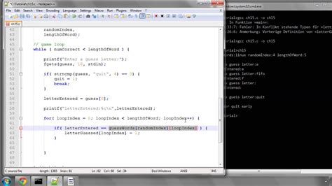 beginning c programming part 15 hangman game 3 youtube