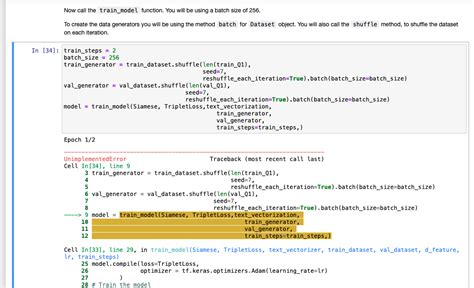NLP With Sequence Models W3 Final Assignment Train Model Error