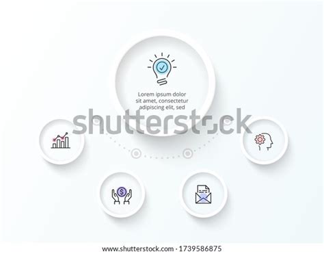 White Infographic Design Template Flowchart Four Stock Vector Royalty