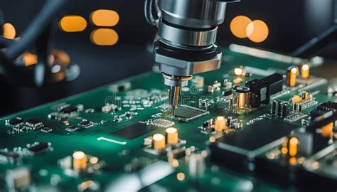 A Close Up Shot Of A Robotic Arm Meticulously Assembling Electronic
