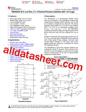 TMUX RRQR Datasheet PDF Texas Instruments