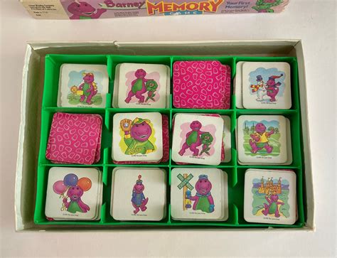 Vintage 1993 Barney Memory Game Milton Bradley Ages 3 To 6 Has 33 Matches Etsy