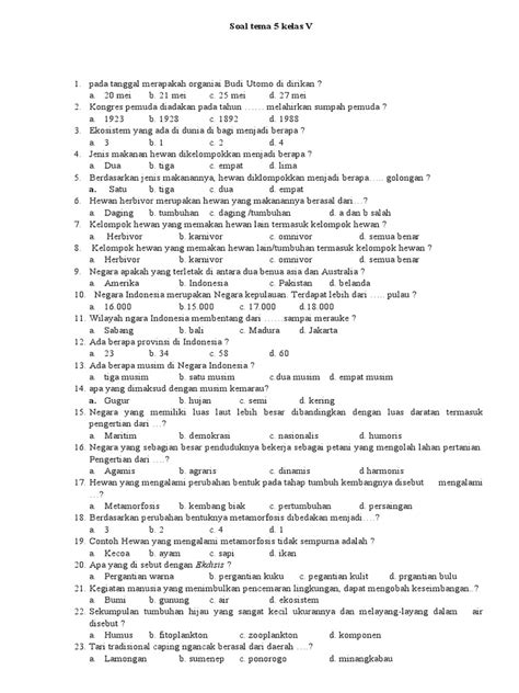 Soal Kkg Kelas V Sirajuddin S H Pdf
