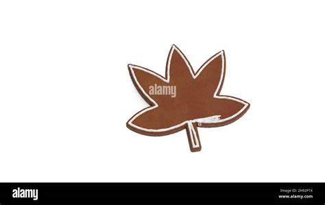 3d Rendering Of Gingerbread Cookie In Shape Of Symbol Of Cannabis Or