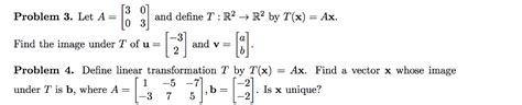 Solved 1011 And Define T R2 R2 By T X Ax Problem 3 Chegg Com