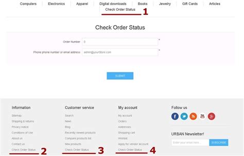 Check Order Status NopCommerce Themes Templates Extensions Plugins