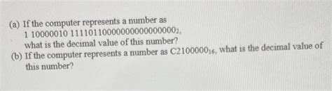 Solved Convert All The Following Answers In Decimal Chegg
