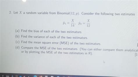 Solved 2 Let X A Random Variable From