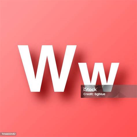 문자 W 대문자와 소문자 그림자가 있는 빨간색 배경의 아이콘 대문자에 대한 스톡 벡터 아트 및 기타 이미지 대문자 알파벳 알파벳 W Istock