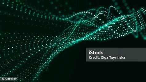 어두운 배경에 미래 점 패턴 색깔의 음악 파도 빅 데이터 기술 또는 과학 배너 3d 렌더링 3차원 형태에 대한 스톡 사진 및 기타 이미지 Istock
