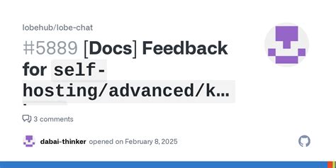 Docs Feedback For `self Hostingadvancedknowledge Base` · Issue 5889 · Lobehublobe Chat