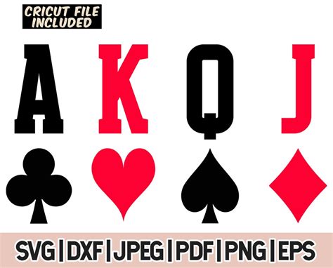 Card Suits Svg Playing Card Suits Digital Download For Cricut Silhouette Glowforge Svg Png