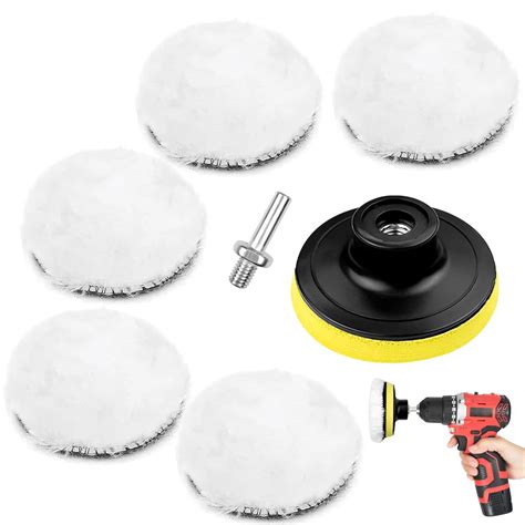 Newpop Kit De Polissage Voiture 7 Pièces Pad 80 Mm Disque En Laine