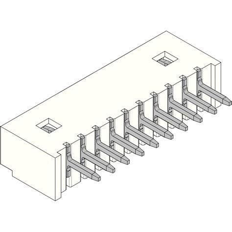 1 25 Straight Pcb Socket 10 Pin Komodo Electronics