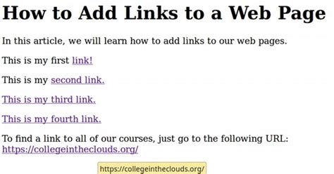 How To Add Links To Your Web Pages