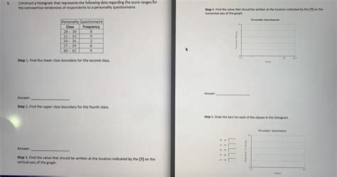 Solved 1 Construct A Histogram That Represents The