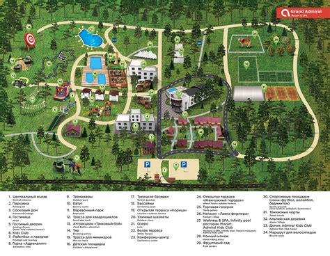 Resort Map With Swimming Pool And Tennis Court