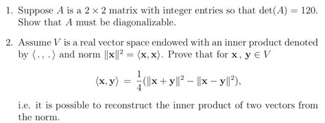 Solved 1 Suppose A Is A 2 X 2 Matrix With Integer Entries