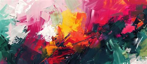 Experience Vibrant Abstract Art With Bold Colors And Brushstrokes Adding Creativity To Your