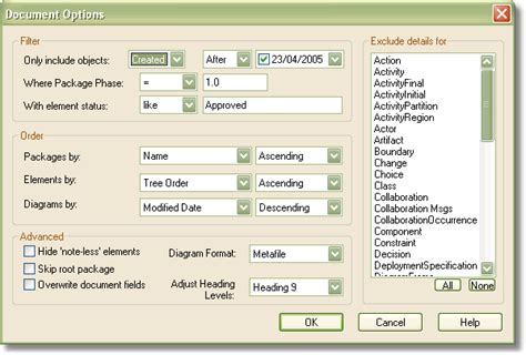 Sparx Systems Resources Rtf Documentation Rtf Document Options