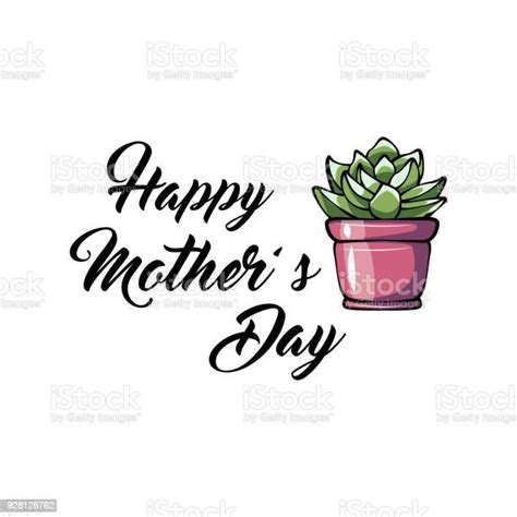 Sukkulent 해피 어머니의 하루 인사말 카드입니다 벡터 일러스트 레이 션 계절에 대한 스톡 벡터 아트 및 기타 이미지