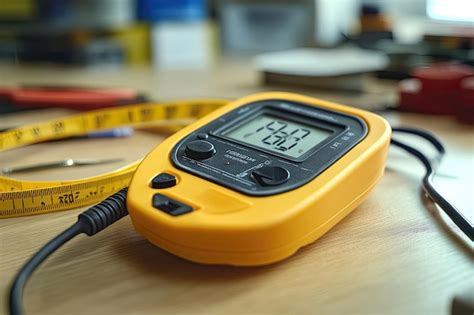 Multimeter And Tapes On Table Premium AI Generated Image