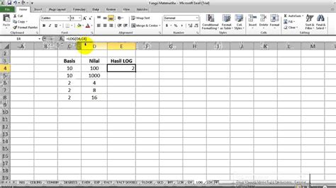 Rumus Log Di Excel Materi Soal