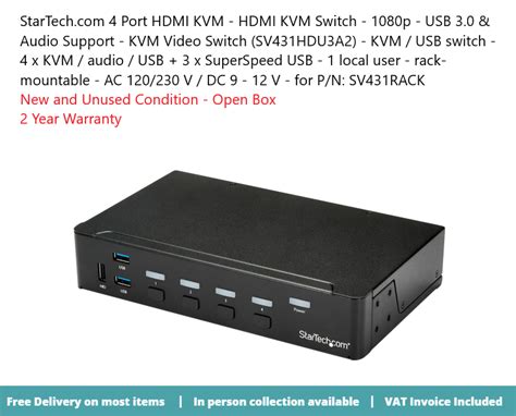 StarTech Port HDMI KVM USB Hub Switch Silicon Alley