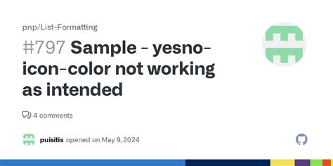 Sample Yesno Icon Color Not Working As Intended · Issue 797 · Pnp
