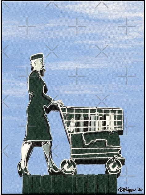 Shopping Cart Lady Poster For Sale By Ottingerart Redbubble