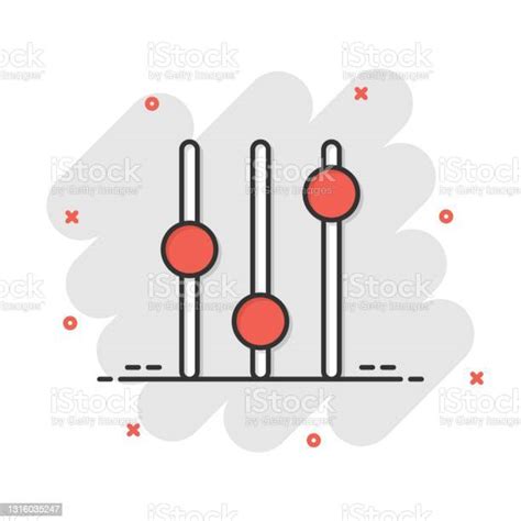 코믹 스타일로 볼륨 아이콘을 제어합니다 흰색 격리 된 배경에 오디오 조정 만화 기호 벡터 그림입니다 필터 스플래시 효과 비즈니스 개념 개념에 대한 스톡 벡터 아트 및 기타