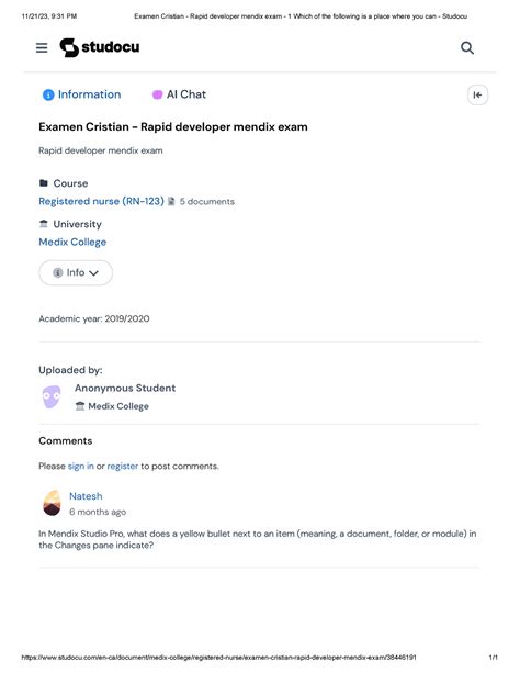 Examen Cristian Rapid Developer Mendix Exam 1 Which Of The