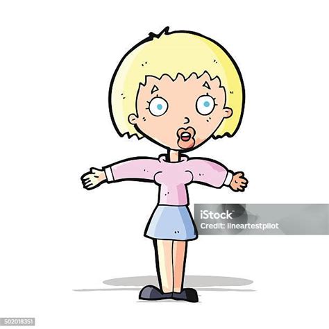 말풍선이 있는 놀란 여자 낙서 드로잉에 대한 스톡 벡터 아트 및 기타 이미지 낙서 드로잉 놀라움 명랑한 Istock