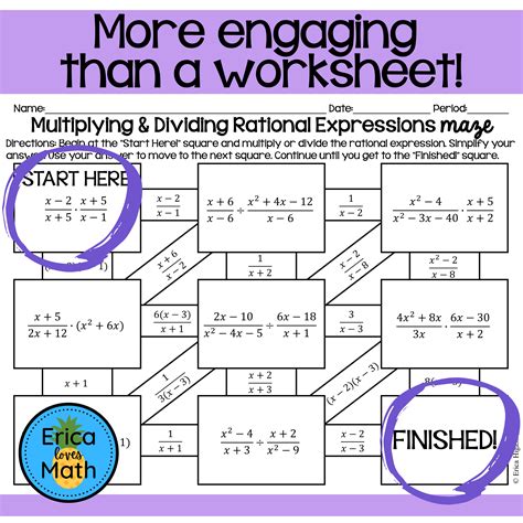 Multiplying And Dividing Rational Expressions Activity Maze Made By Teachers