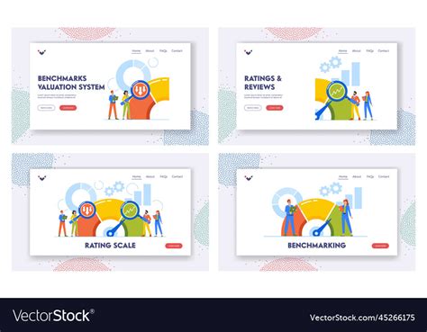 Benchmarking Rating Scale Landing Page Template Vector Image
