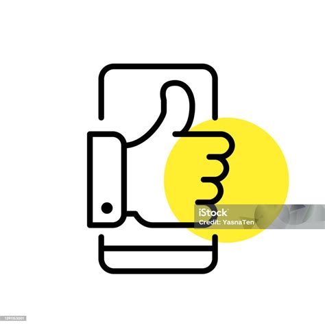 스마트 폰의 아이콘처럼 엄지 손가락 피드백 및 검토 기호 픽셀 완벽한 편집 가능한 획 라인 아트 아이콘 엄지손가락을 위로에 대한