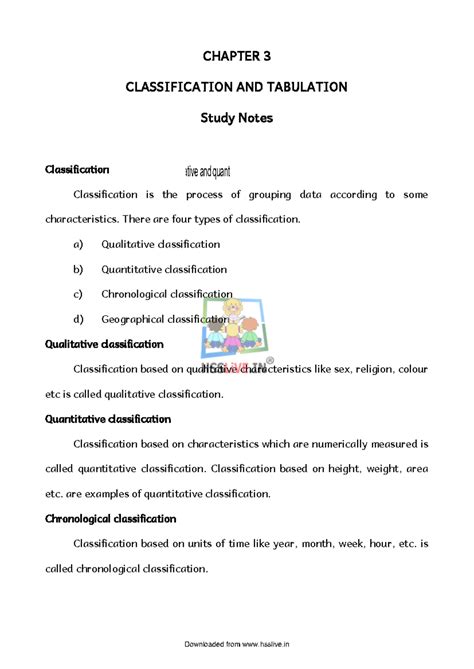 Statistics Classification And Tabulation Chapter 3 Classification