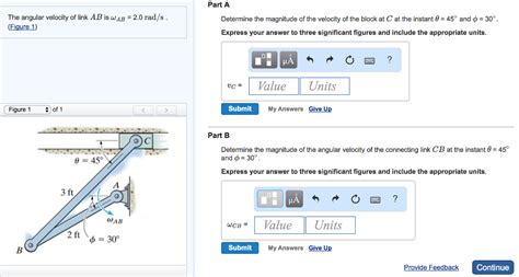 Solved Part A The Angular Velocity Of Link AB Is WAB Chegg