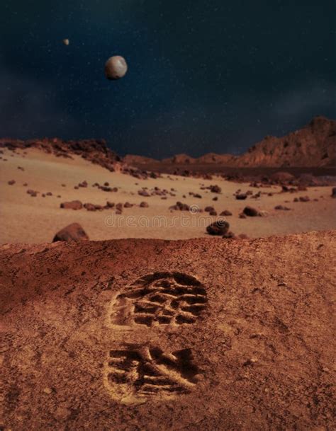 Moon From Mars Surface Mars