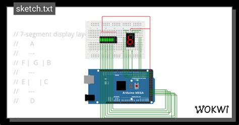 7 Segment Led Array Wokwi Esp32 Stm32 Arduino Simulator