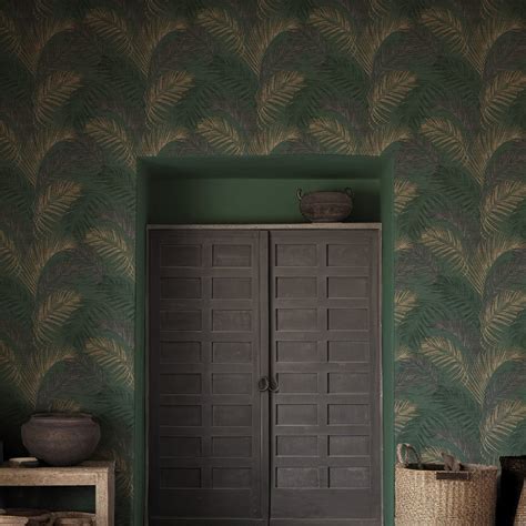 Galerie Wallcoverings Synergy Collection Lush Palm Leaf Wallpaper Roll