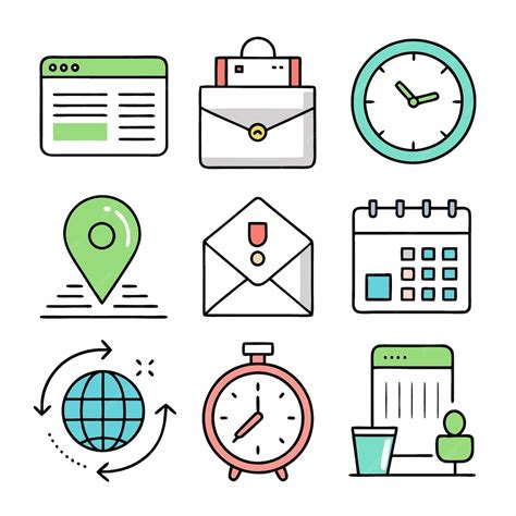 Set Of Nine Colorful Icons For Web App Ui Premium Ai Generated Vector