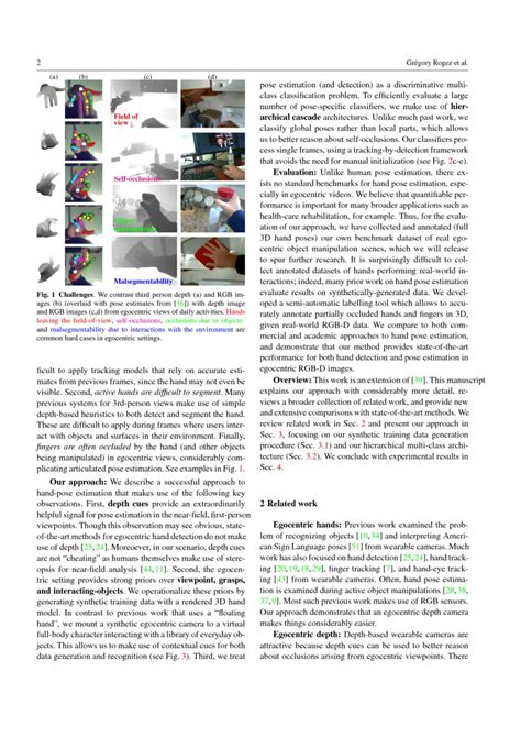 3d Hand Pose Detection In Egocentric Rgb D Images Deepai