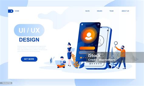ui ux 디자인 벡터 방문 페이지 템플릿 헤더 응용 프로그램 인터페이스 디자이너 웹 배너 평면 그림홈페이지 디자인 개념에 대한