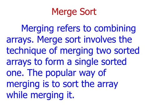 PPT Merge Sort PowerPoint Presentation Free Download ID