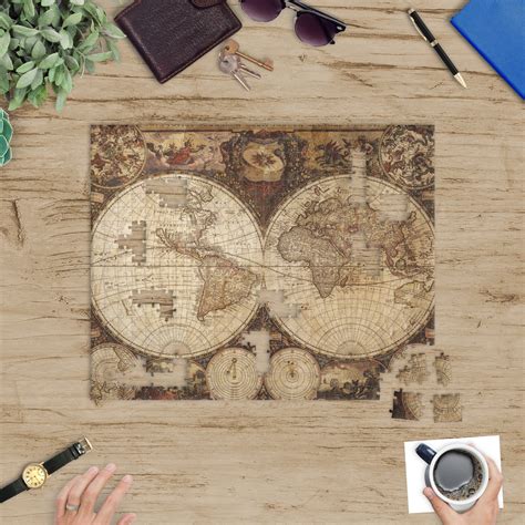 Custom Vintage World Map Jigsaw Puzzles Youcustomizeit